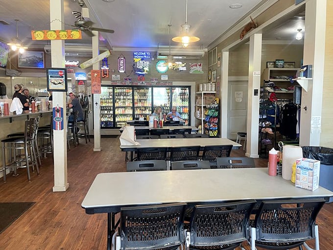 Simple tables and chairs that have hosted countless seafood feasts and conversations, where the focus stays squarely on what matters: the food and company.