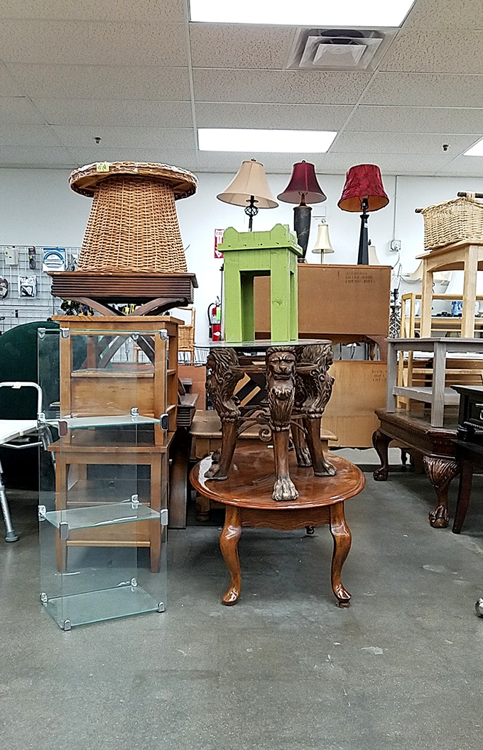 Furniture with personality quirks. That lion-footed table has seen things and is ready to be the conversation piece in your living room.