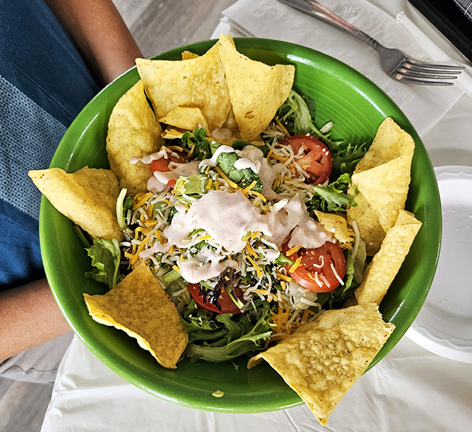 A taco salad that doesn't know it's in Ohio, not Mexico&mdash;and that's a beautiful thing. Those crispy tortilla chips are calling my name.