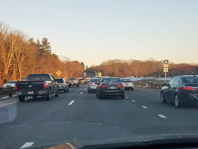 Rush hour reality check: Even paradise has traffic jams when everyone wants a piece of the scenic pie.