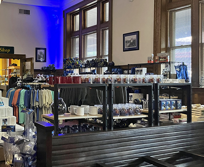 The station shop offers souvenirs that'll actually remind you of this trip, unlike that generic magnet from the airport.