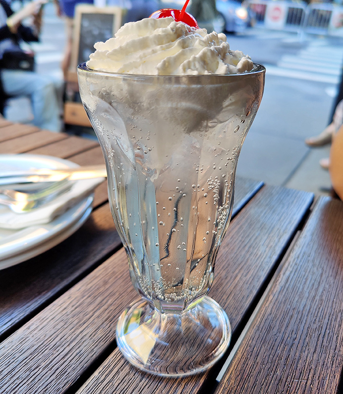 That Italian soda topped with whipped cream isn't just a drink &ndash; it's dessert in disguise, complete with a cherry on top.