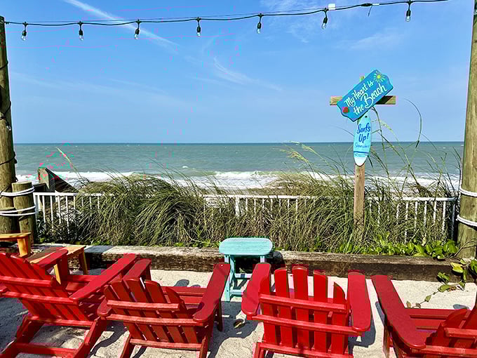 The view from your table isn't just scenery &ndash; it's nature's appetizer, whetting your appetite for whatever seafood delight follows.