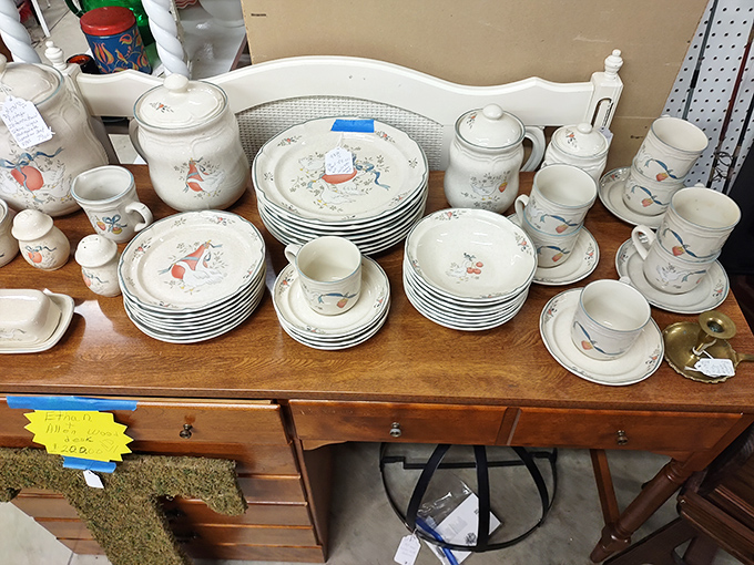 A dinnerware set that makes even microwave meals feel like special occasions. Those delicate patterns have outlasted countless trends.