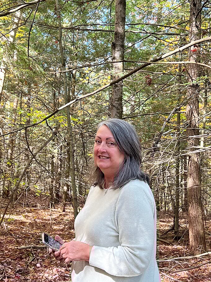 The forest trails of Quechee offer visitors peaceful moments of discovery and connection with Vermont's natural splendor.