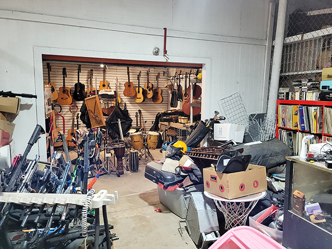 From guitars to percussion, this musical instrument corner might hold the perfect companion for your next jam session or the start of a new hobby.