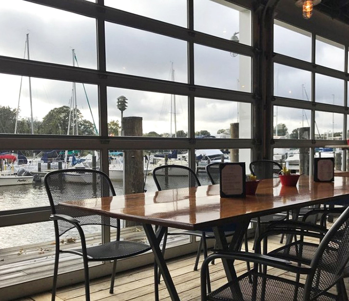 Where boats and brunch collide! The Point's outdoor seating area lets you dine so close to the water, you could practically cast a line between courses.