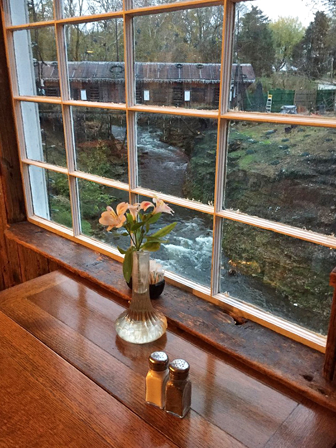 A window seat that's worth the wait. Nature and nurture come together as rushing water provides the soundtrack to your coffee ritual.