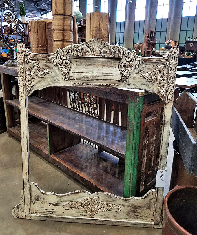 This distressed headboard has more character than most Netflix series. Shabby chic before it was a Pinterest board.