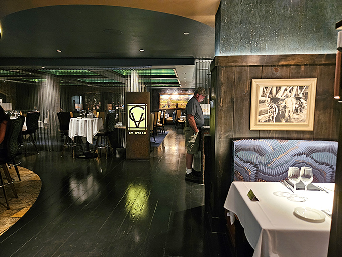 Sophisticated interior design sets the stage for premium cuts that deserve this kind of elegant treatment.