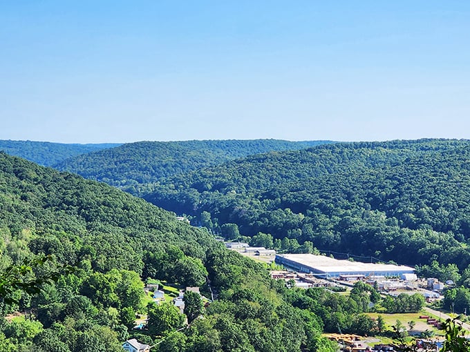 The Allegheny foothills cradle Oil City in a verdant embrace, reminding us that sometimes the best retirement views don't require oceanfront prices.