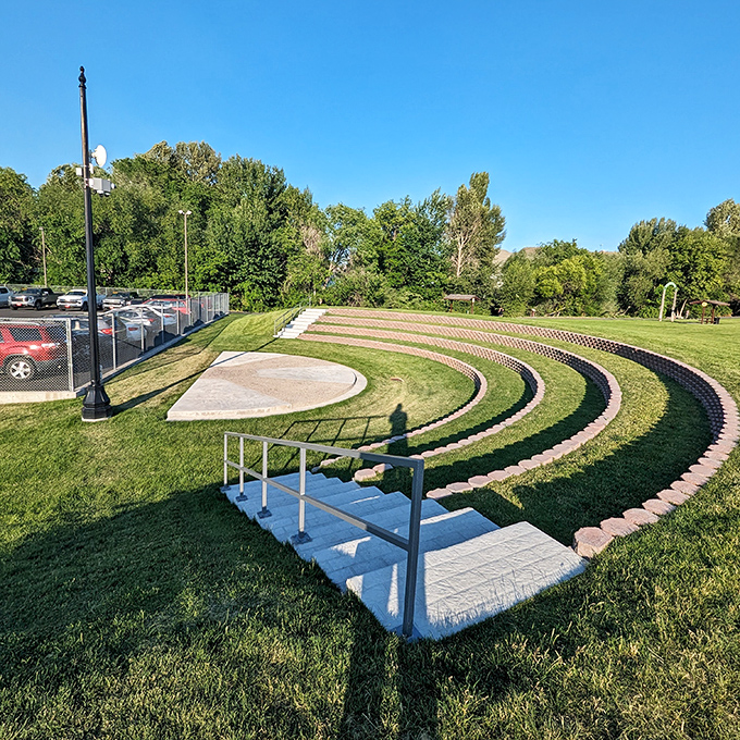 This amphitheater hosts community performances where entertainment doesn't require second mortgages or binoculars to see the stage.