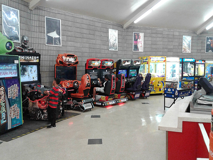 For those between-feature breaks, the arcade room offers racing games and classic cabinets &ndash; because sometimes you need a movie intermission adventure.