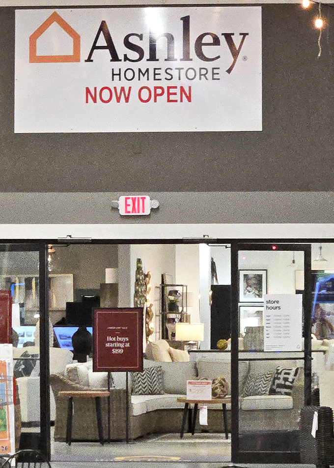 Ashley Homestore: where you came for a funnel cake but might leave with a sectional sofa &ndash; the ultimate Country Junction impulse buy.