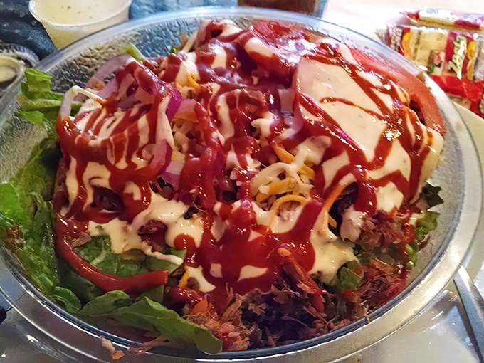 A BBQ salad that lets you pretend you're eating healthy while enjoying every decadent, sauce-drizzled bite. Self-deception never tasted so good.