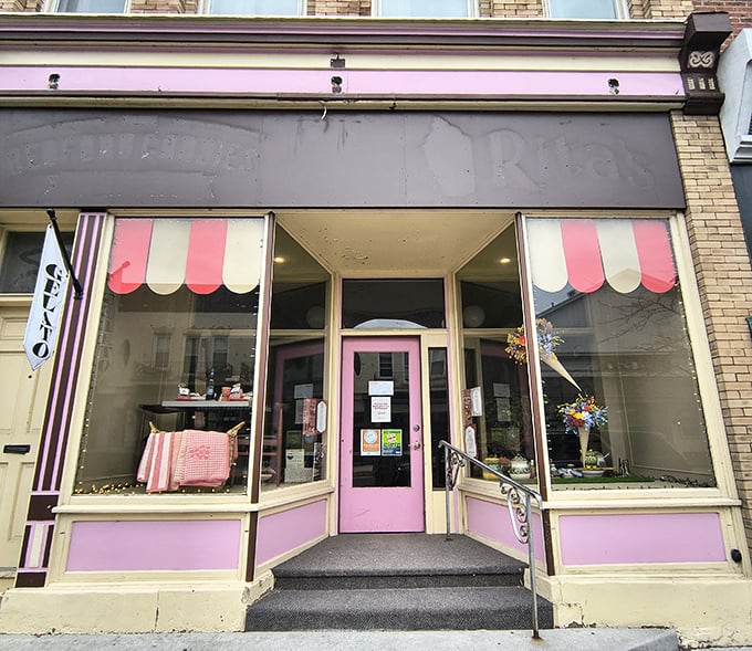 Bedford Candies' pink-and-white storefront looks sweet enough to eat&mdash;a confectionery wonderland where calories don't count if you're on vacation.