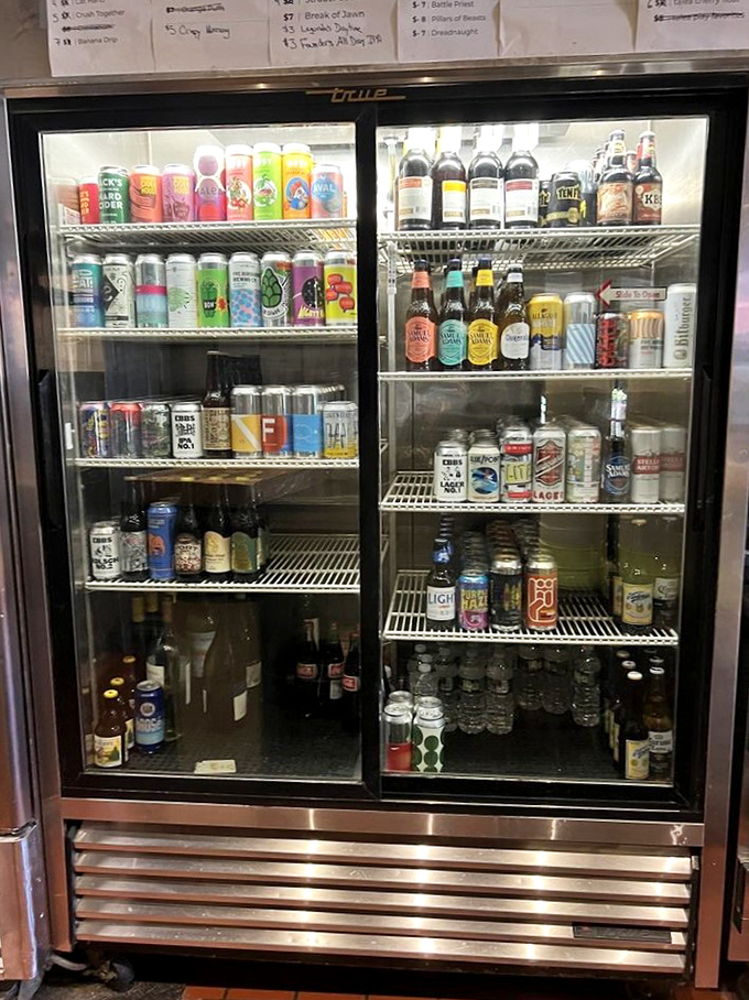 The beverage cooler&mdash;a colorful oasis of possibilities. Because sometimes the perfect pizza pairing comes in aluminum or glass.