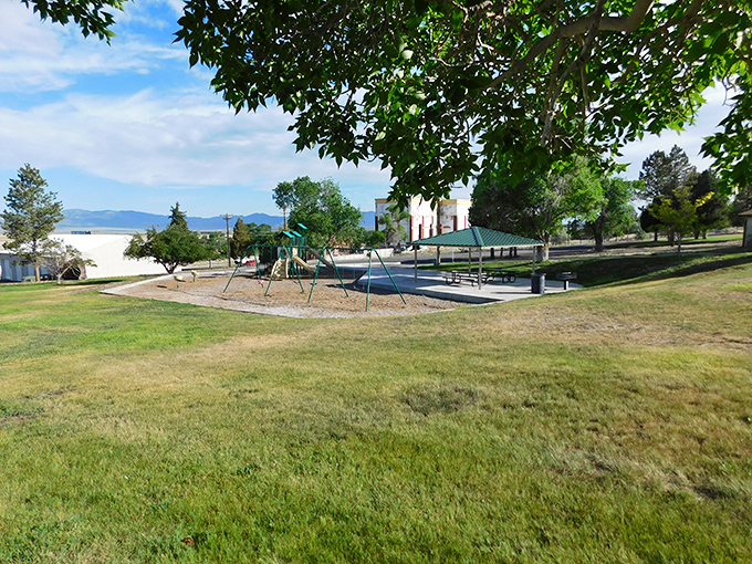 Well-maintained parks show community pride in action, where grass stays green despite high desert conditions trying their absolute best.