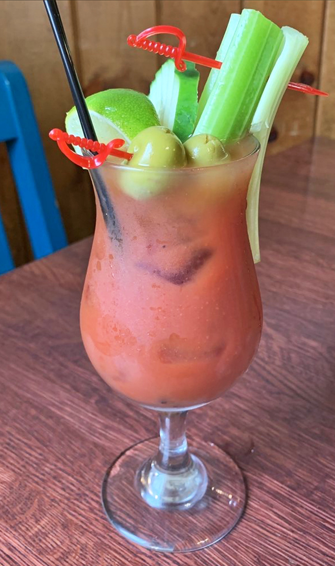 This isn't just a Bloody Mary &ndash; it's a liquid salad with attitude, accessorized better than most people at a fancy brunch.