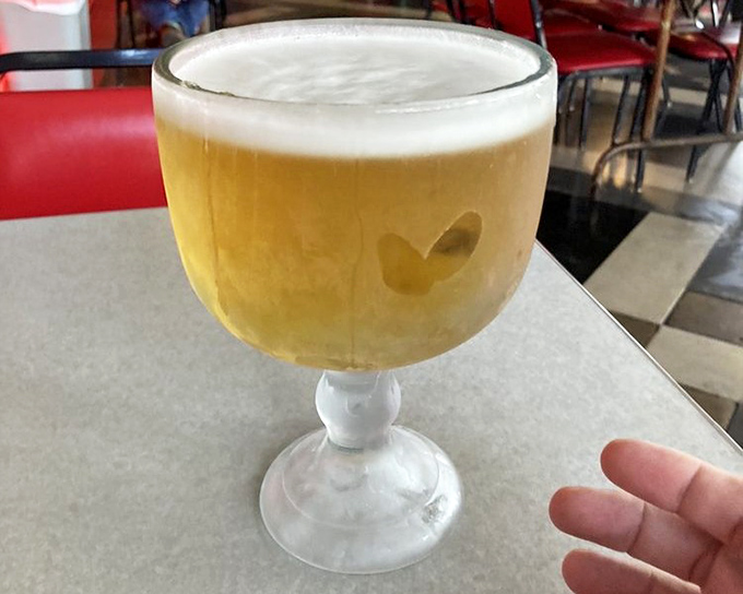 That's not just a beer&mdash;it's a goblet of golden happiness served in a glass so frosty it practically requires mittens.