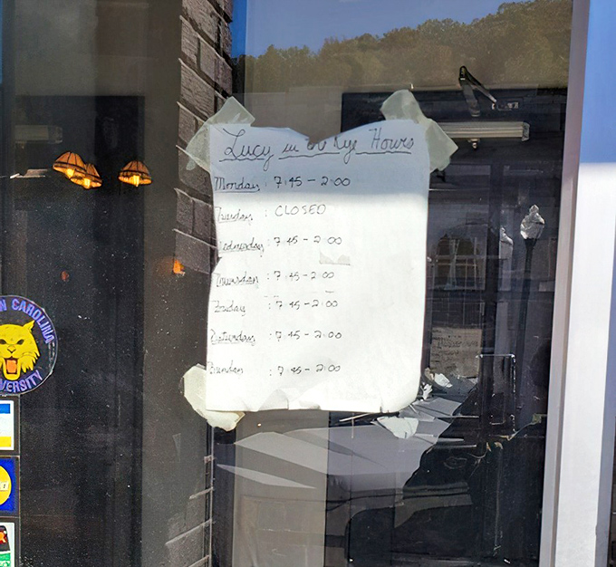 The handwritten hours sign&mdash;closed Tuesdays&mdash;is the kind of charming detail that reminds you this isn't some soulless chain restaurant operation.