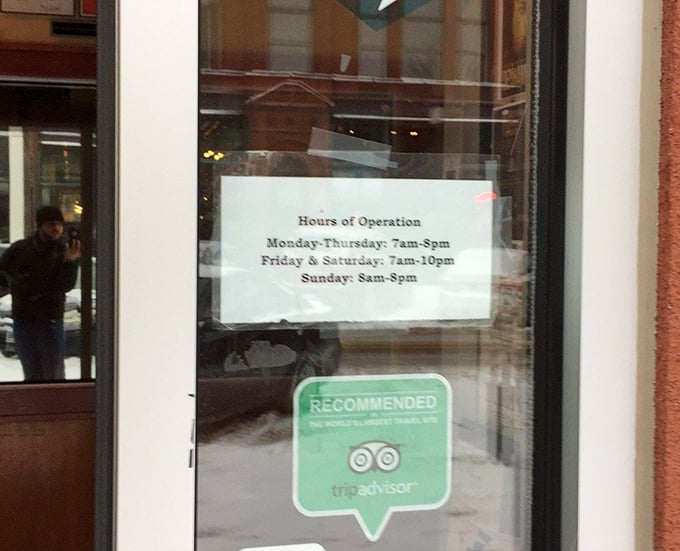 These hours of operation translate to: "We're here whenever your pancake craving strikes." The TripAdvisor sticker is just confirmation of what you already know.