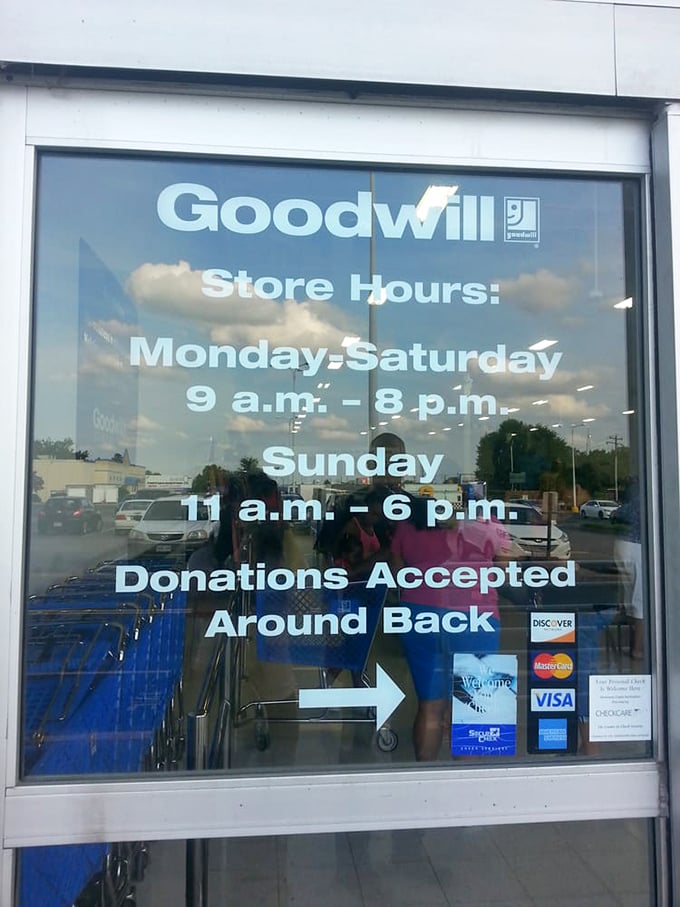 The sacred schedule every serious thrifter commits to memory. Those donation hours are the lifeblood that keeps this treasure trove perpetually refreshed.