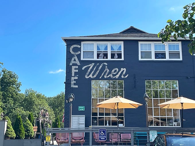 Caf&eacute; Wren's inviting exterior promises the kind of coffee and conversation that makes mornings worth attending.