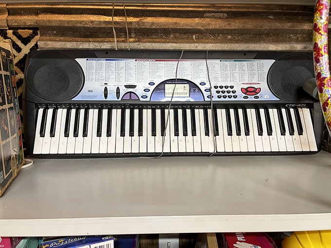 A keyboard that might have started a thousand musical journeys now waits silently for fingers to bring it back to life with tentative scales.