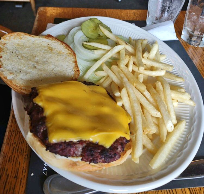 A cheeseburger that doesn't need fancy toppings to impress&mdash;just honest beef, melty cheese, and the promise of napkin-required deliciousness.