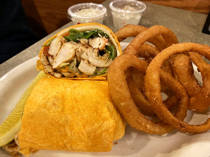 The chicken wrap &ndash; where healthy intentions meet deep-fried reality in a tortilla envelope stuffed with promises of "I'll eat better tomorrow."