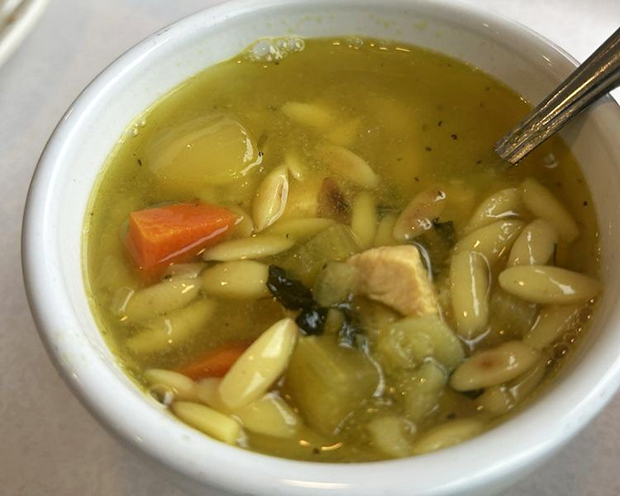 Chicken orzo soup that proves comfort doesn't need to be complicated&mdash;just honest ingredients swimming in harmony in a broth that tastes like someone's grandmother made it.