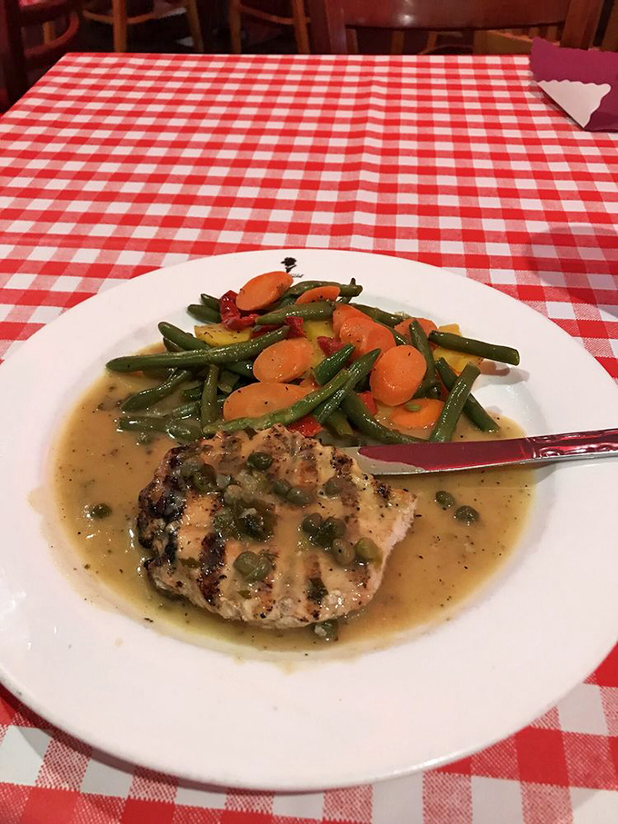 Chicken piccata swimming in buttery lemon-caper sauce isn't just dinner&mdash;it's proof that Dell Rhea's mastery extends beyond the fryer. Those vegetables actually look worth eating.