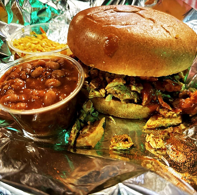 A sandwich that proves barbecue isn't just about what's inside&mdash;it's about the perfect ratio of meat to bun to sauce.