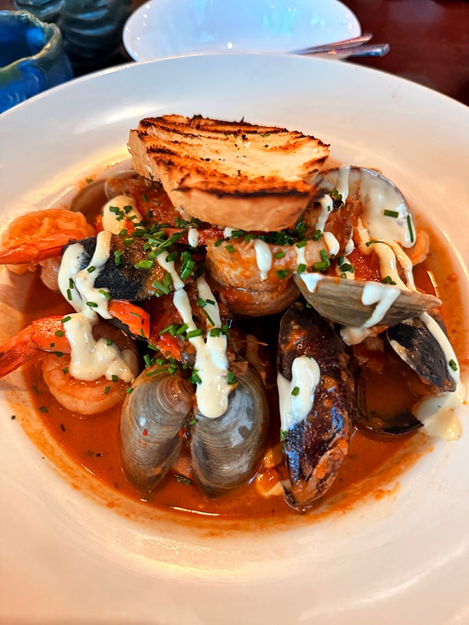 This seafood medley isn't just a soup&mdash;it's a maritime summit where shrimp, mussels and fish gather in tomato-fennel harmony.