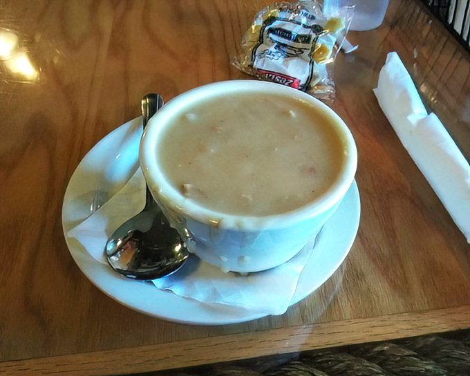 Clam chowder that's thick enough to stand your spoon in. This creamy bowl of comfort makes even the chilliest Ohio day feel cozy.