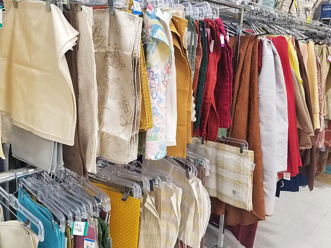 Cloth napkins and linens proving that fancy dinner parties are possible even on a sensible Rhode Island budget. 