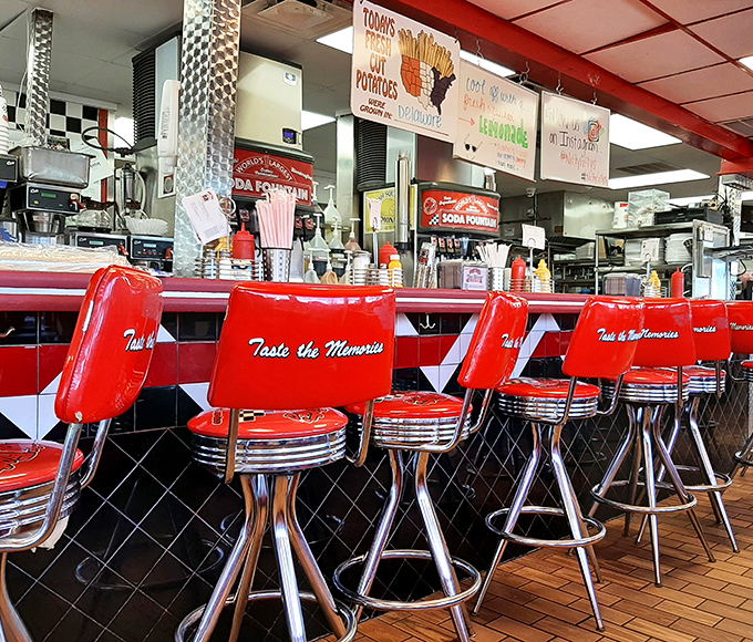 "Taste the Memories" isn't just embossed on those fire-engine red counter stools&mdash;it's the promise delivered with every plate that slides across that counter.
