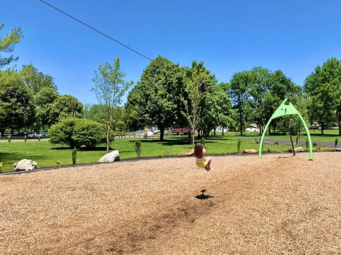 The park's zip line adds modern thrills to historic surroundings &ndash; because even covered bridges appreciate a little excitement.