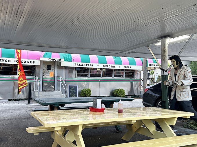 The covered outdoor patio offers al fresco dining with a side of Florida sunshine, because sometimes breakfast tastes better under open skies.