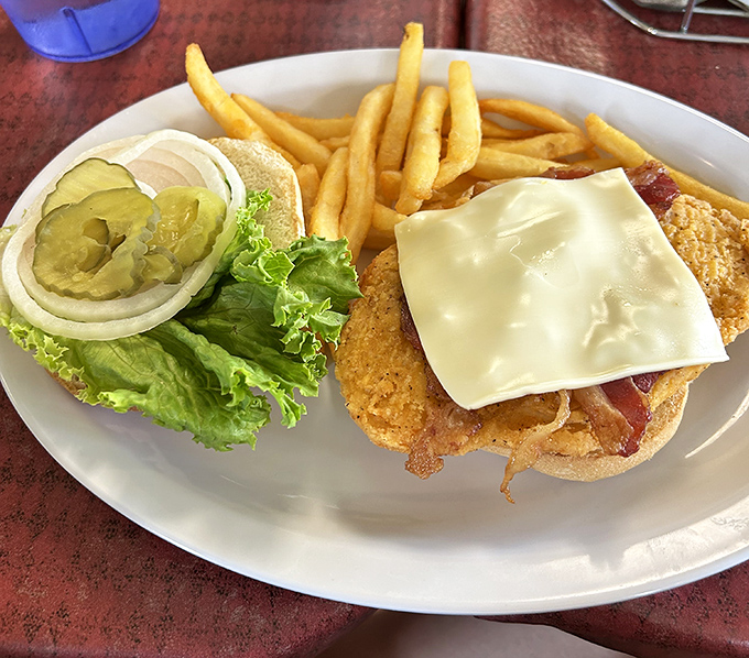 The crispy chicken sandwich&mdash;proof that between two pieces of bread, with the right amount of crunch, happiness is actually quite simple.