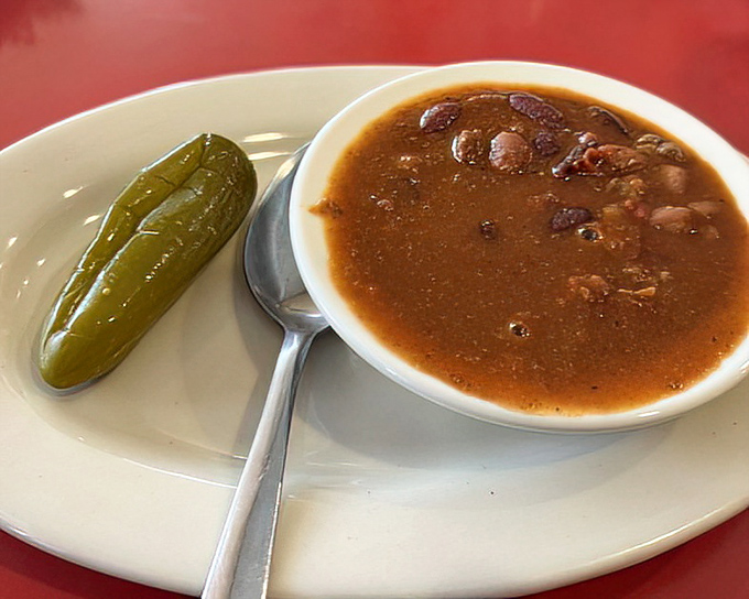 A bowl of homemade chili with that pickle companion&mdash;comfort food that's been warming Knoxville souls through decades of Tennessee winters.