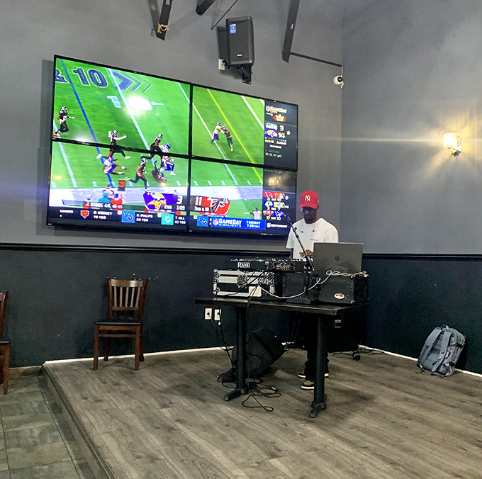 Live DJ and massive screens mean your meal comes with entertainment&mdash;because eating this good should feel like a celebration always.