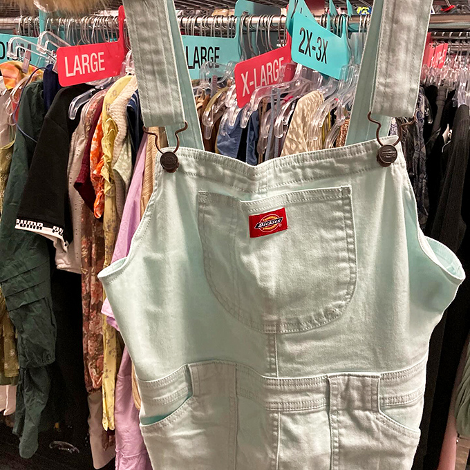 These mint Dickies overalls aren't just clothing&mdash;they're a personality waiting to happen, with pockets for all your quirky essentials.