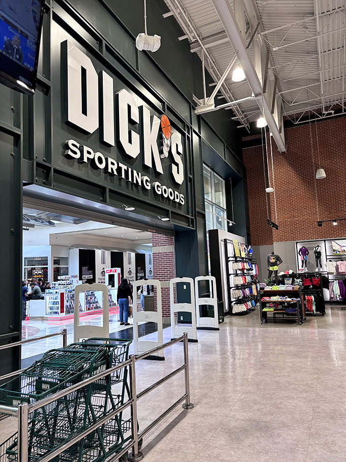 Dick's Sporting Goods, where weekend warriors and actual athletes alike come to believe that new gear is the only thing standing between them and greatness.