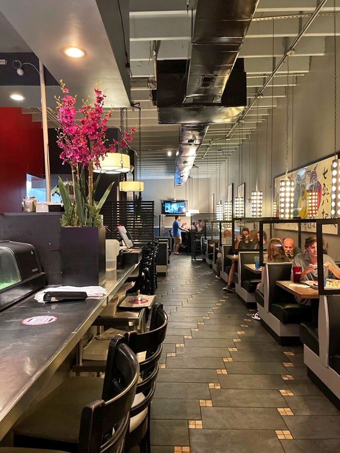 A bustling dining room where conversations and chopsticks click in harmony &ndash; the soundtrack of satisfied customers.