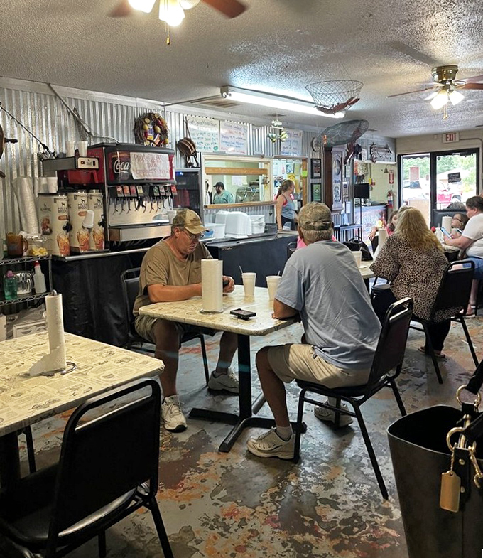 Where locals gather to debate important matters like whether the Saints will win Sunday and if it's acceptable to order just one more pound.