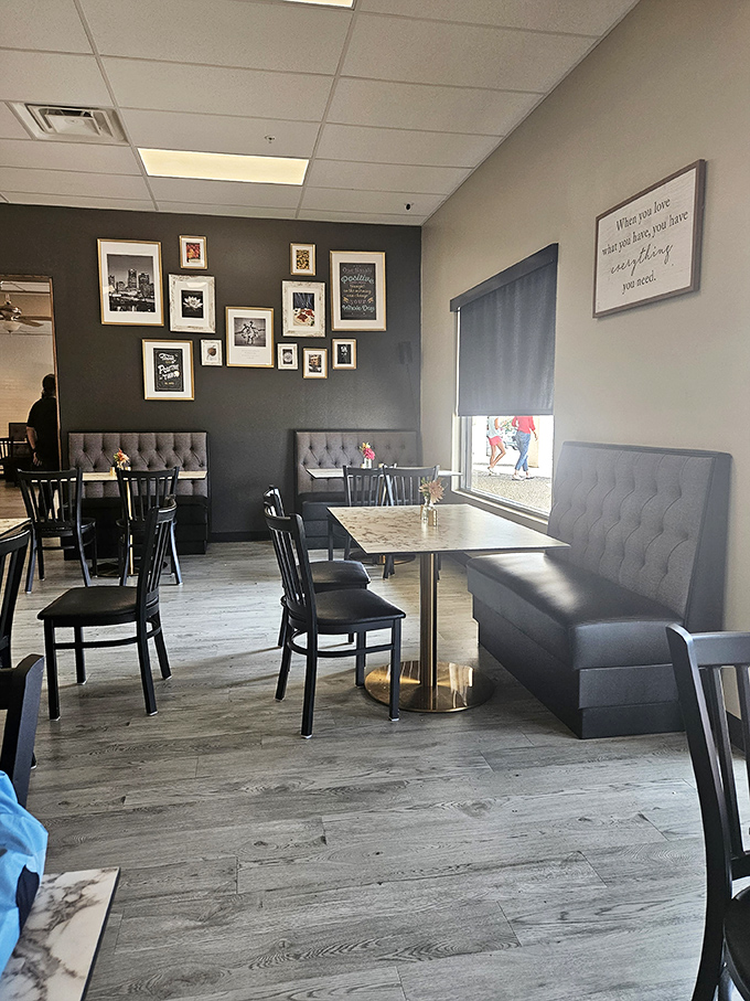 Thoughtfully designed dining spaces with gallery walls make lingering over that second coffee feel like the right decision.