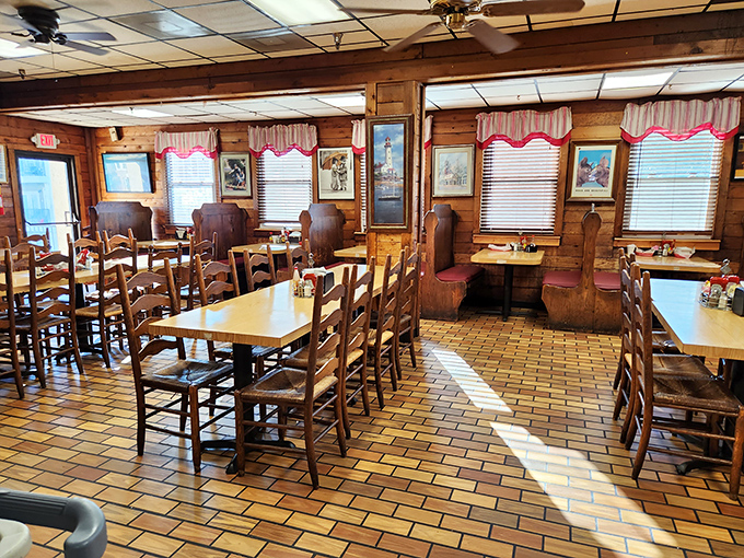 Empty tables waiting for the lunch rush&mdash;each one promising the same authentic experience whether you're a regular or first-timer.