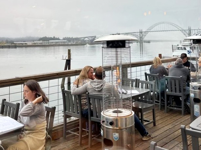 Waterfront dining where the Yaquina Bay provides entertainment better than any television programming could offer.